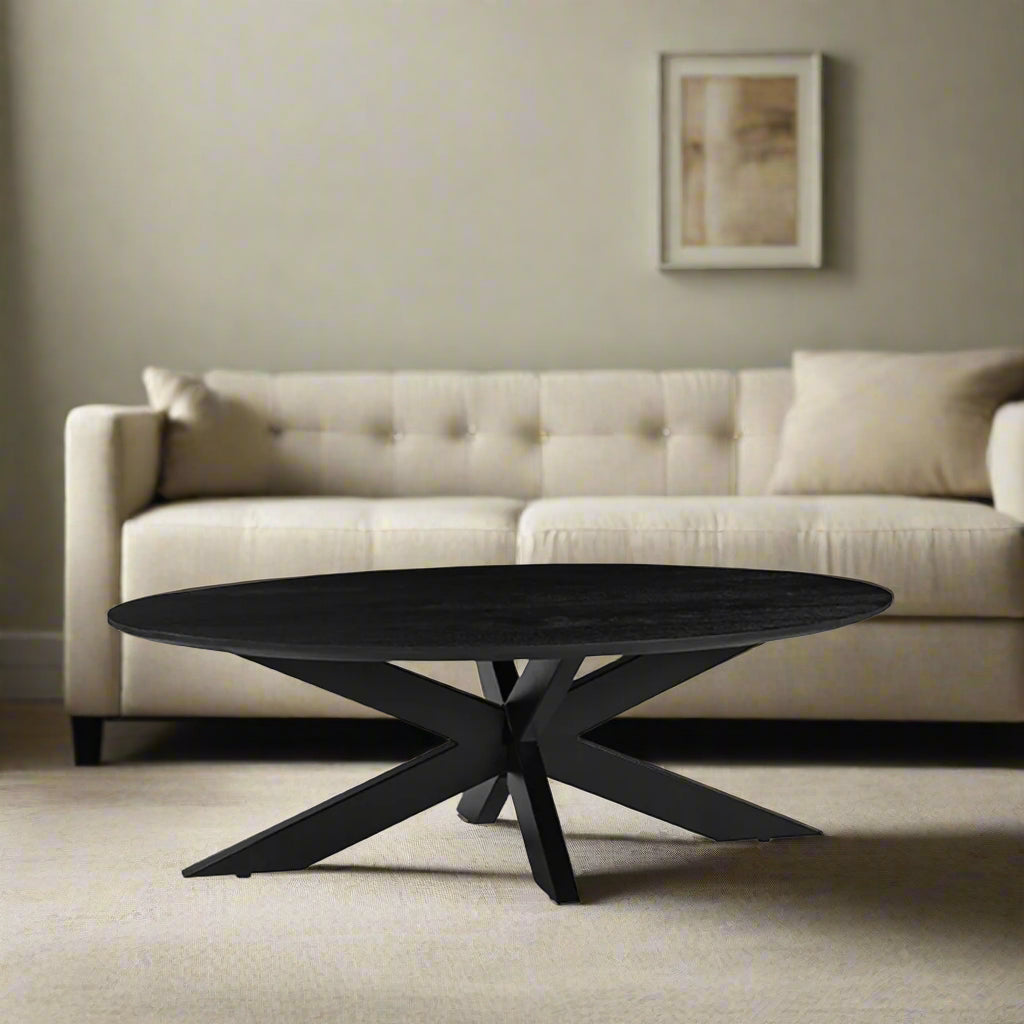 Salontafel James | Zwarte Mangohouten Tafel | MeubelBaas